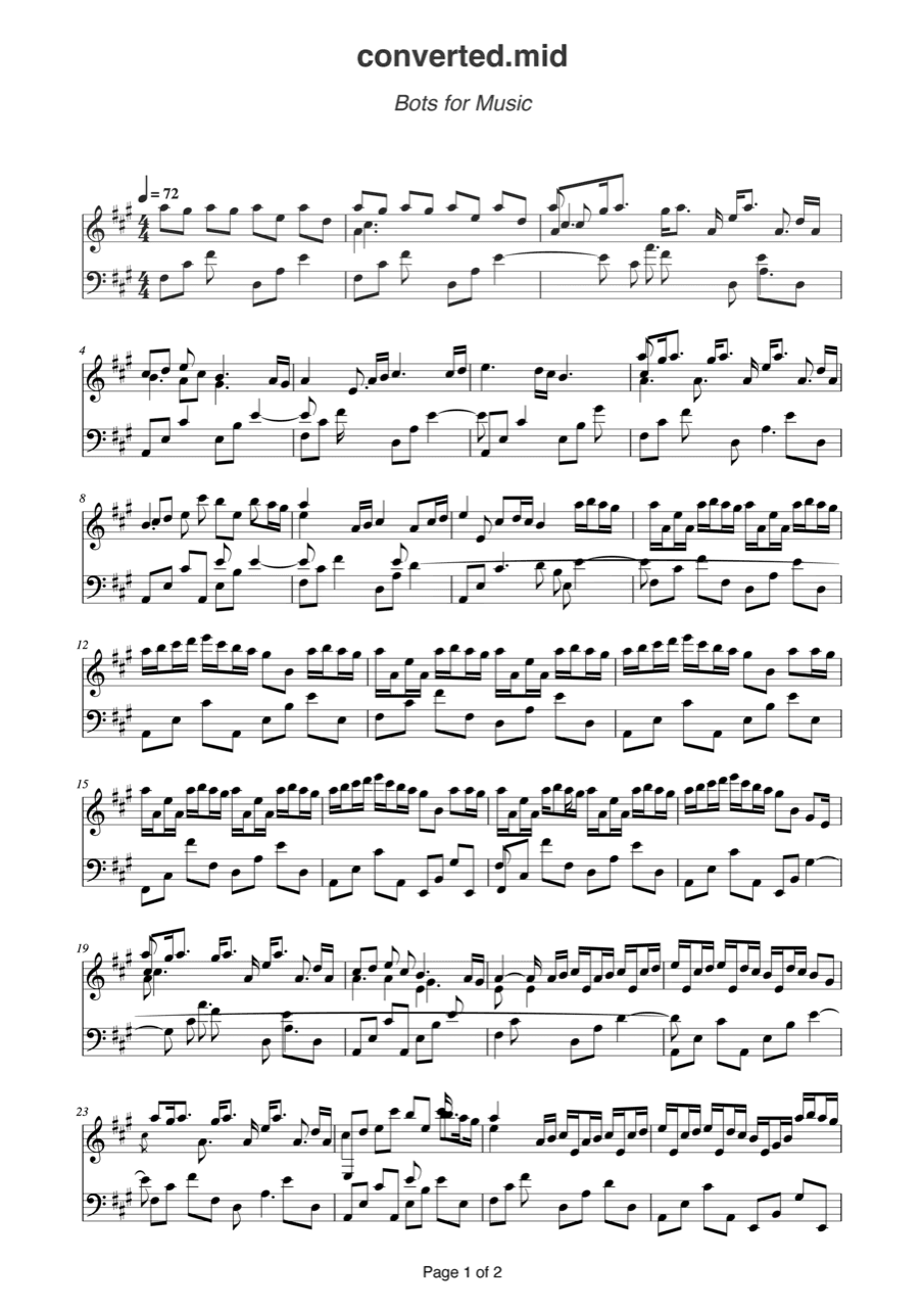 AI Piano Transcription — Sheet Music from Audio | Bots for Music